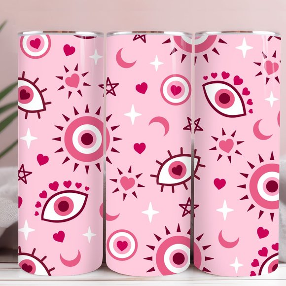 Hand Crafted | Other | Handmade Pink Evil Eye Tumbler | Poshmark